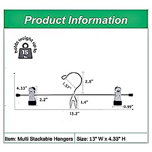 Amber Home 26 Pack Heavy Duty Add on Metal Pants Skirt Hangers, Stackable Add-on Metal Clothes Hangers with 2-Adjustable Clips, Cascading Clip Hangers Space Saving for Jeans, Slacks
