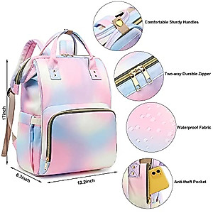 Yusudan Rainbow Laptop Backpack for Womens Girls, College Backpacks School Bag Bookbag 15.6 Inch Computer Backpack