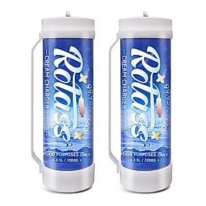 HNAICDU Whipped Cream Charger 2000G 3.3L - Food Grade Aluminum Cream Charger Gas Tank Pure Flavored Nitrous Oxide Tank, for Any Standard Whipped Cream Dispenser (2 Cylinders)