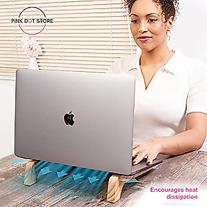 Wooden Laptop Stand - Ergonomic, Portable Computer Riser Fits All Laptops & Tablets. This Beautiful Desk Accessory Cools Your Device & Helps Posture