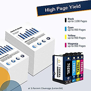 Colorking Remanufactured Ink Cartridge Replacement for 702XL T702 702 XL for Pro WF-3720 WF-3730 WF-3733 WF3720 WF3730 WF3733 Printer (1 Large Black, 1 Cyan, 1 Magenta, 1 Yellow, 4-Pack)