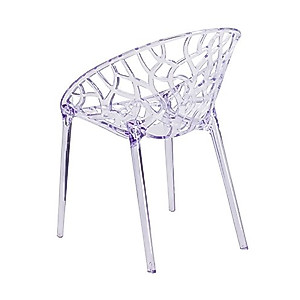 Flash Furniture Jonah 4 Pack Specter Series Transparent Stacking Side Chair