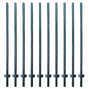 ARIFARO Fence Posts 7 Feet Sturdy Duty Metal Fence Post, Pack of 10, No Dig Garden U Post for Wire Fencing Steel Post for Yard, Outdoor Wire
