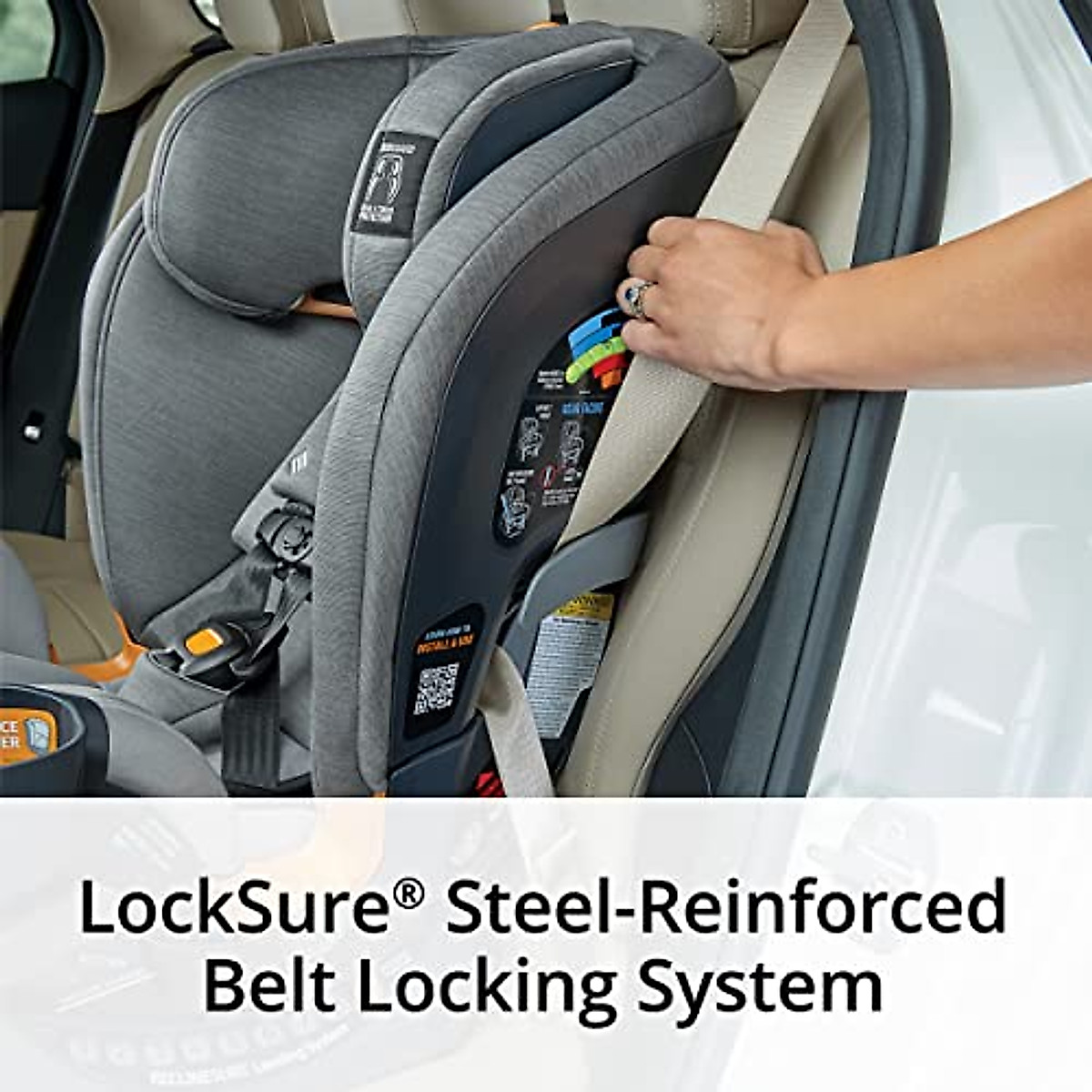 Chicco OneFit ClearTex All-in-One Car Seat, Rear-Facing Seat for Infants 5-40 lbs, Forward-Facing Car Seat 25-65 lbs, Booster 40-100 lbs, Convertible Car Seat | Slate/Grey