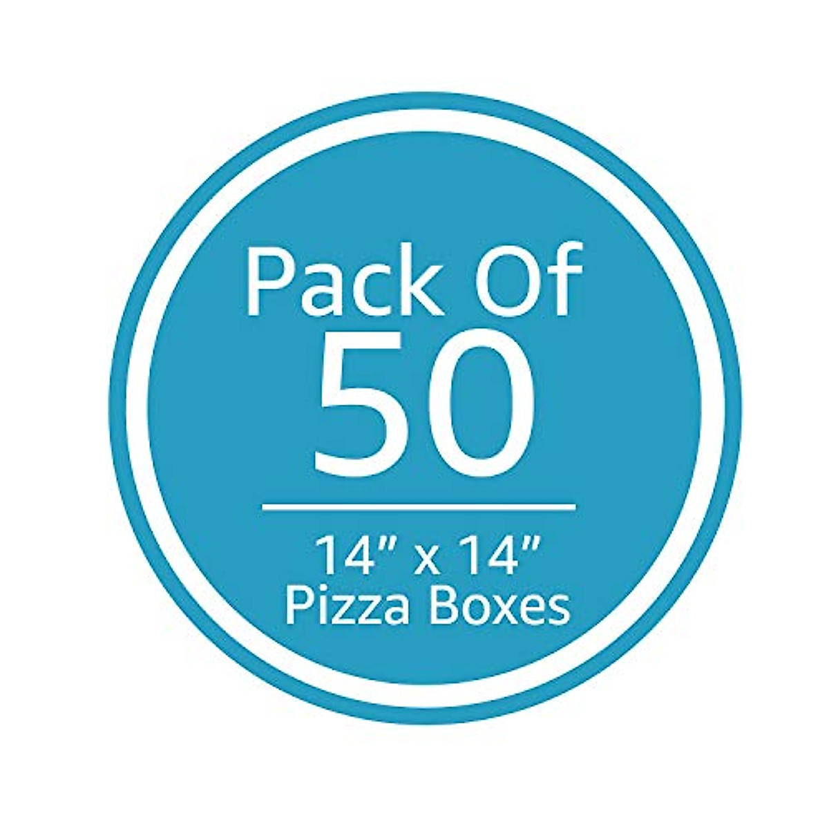 White Cardboard Pizza Boxes, Takeout Containers - 14 x 14 Pizza Box Size, Corrugated, Kraft – 50 Pack