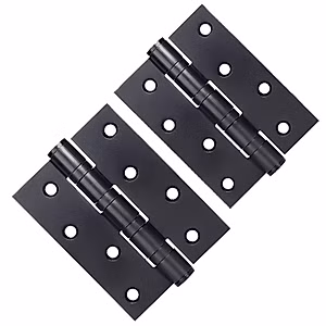 WANLIAN 4" Matte Black Ball Bearing Door Hinges,3 mm Thick Stainless Steel,Solid Square Corner Heavy-Duty for Exterior & Interior Doors, with Mounting Screws (2 Pack)