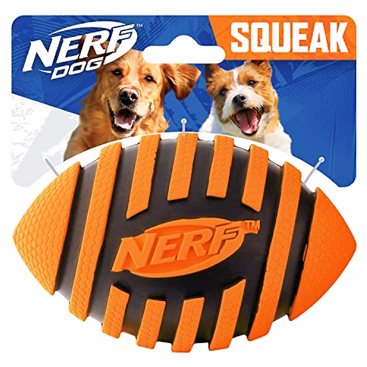 Nerf Dog 5in Spiral Squeak Football - Orange/Black