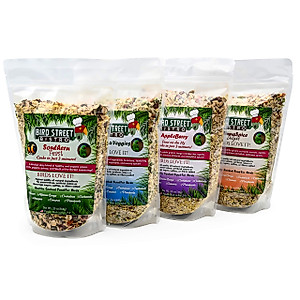 Bird Street Bistro Parrot Food Sample 4 Pack - Parakeet Food - Cockatiel Food - Bird Food - Cooks in 3-15 min w/Natural & Organic Grains - Healthy, Non-GMO Fruits, Healthy Orientated Spices