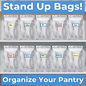 60 Packs 1 Gallon Mylar Bags 7.5 Mil for Food Storage with 400cc Oxygen Absorbers - Stand Up Long Term Food Storage Mylar Bags - Resealable Bags For Food - Gallon Mylar Bags - Large Mylar Ziplock Bags