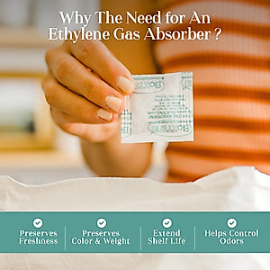 Ethylene Gas Absorber Packets (30 Count) to Extend Fruit Freshness - Produce Saver - Produce Preserver - Extend Freshness of Fruit and Vegetables - Avocado Keeper - Lettuce Keeper for Fridge