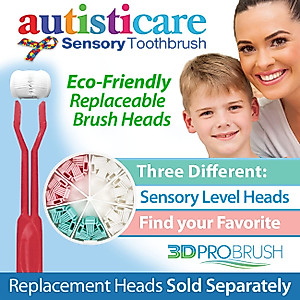 autisticare New Softer Feel Sensory 3-Sided Toothbrush 3-PK | Autism Spectrum Special Needs Asperger's Complete Dental Care Tactile Child Calming Gift Therapy Gum Health Fidget Caregiver Made in USA