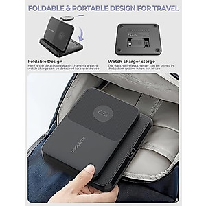 Wireless Charging Station for Samsung and Android, 3 in 1 Foldable Wireless Charger Fast Charger Stand for Galaxy S24/S23/S22/S21/S20 Z Fold 5/4/3 Z Flip 5/4/3, Note20 Ultra, Watch 6/5/Pro/4/3, Buds