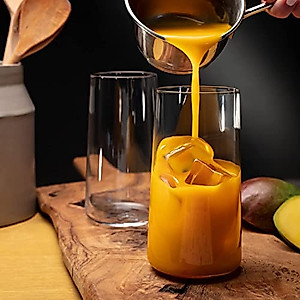 Krosno Tall Water Juice Drinking Glasses | Set of 6 | 18.3 oz | Avant-Garde Collection | Highball & Tumbler Crystal Glass | Perfect for Home, Restaurants and Parties | Dishwasher Safe