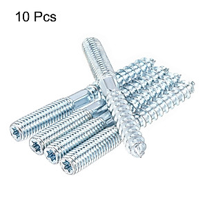 uxcell M8x25mm Hanger Bolts Double Head Dowel Screw for Wood Furniture 10pcs