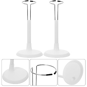 jojofuny Doll Stands for 8- inch Dolls, 2pcs White Action Figure Stand Portable Fashion Dolls Organizer Display Bracket Doll Holder for Home Decoration, 25cm