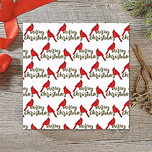 Christmas Cardinals Jumbo Rolled Gift Wrap - 1 Giant Roll, 23 Inches Wide by 32 feet Long, Heavyweight, Tear-Resistant, Holiday Wrapping Paper