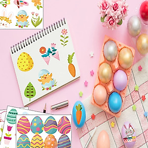 220+PCS Easter Stickers, Easter Stickers for Kids Teens Adults, Cute Bunny Egg Easter Stickers for Water Bottle Toys Laptop Scrapbooking