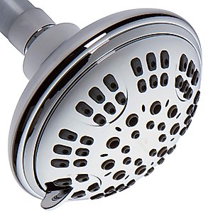 ShowerMaxx Luxury Spa Series Shower Head, 6 Spray Setting, 4.5 Inch Adjustable High Pressure Shower Head Fixture for Hard Water, 360-Degree Tilt Massage Shower System - Polished Chrome Shower Head