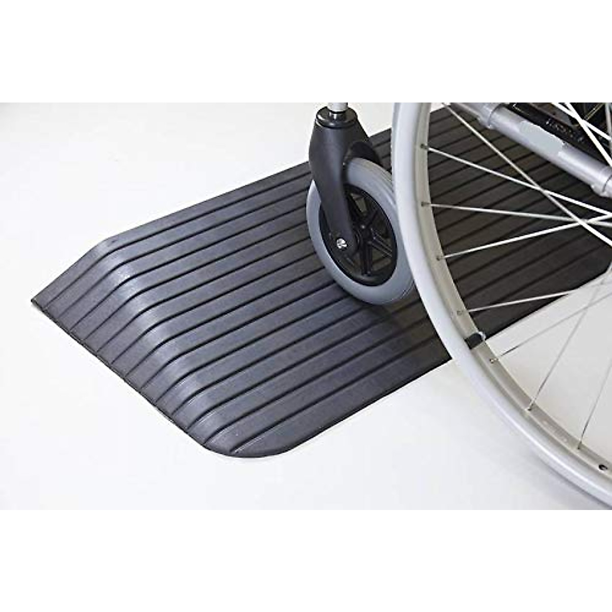ScinoTec 2" High Solid Rubber Power Wheelchair Scooter Threshold Entry Ramp Doorway 1 Pack 43.3" x 16" x 2"(H) (2" Rise, 1 Pack-Black)