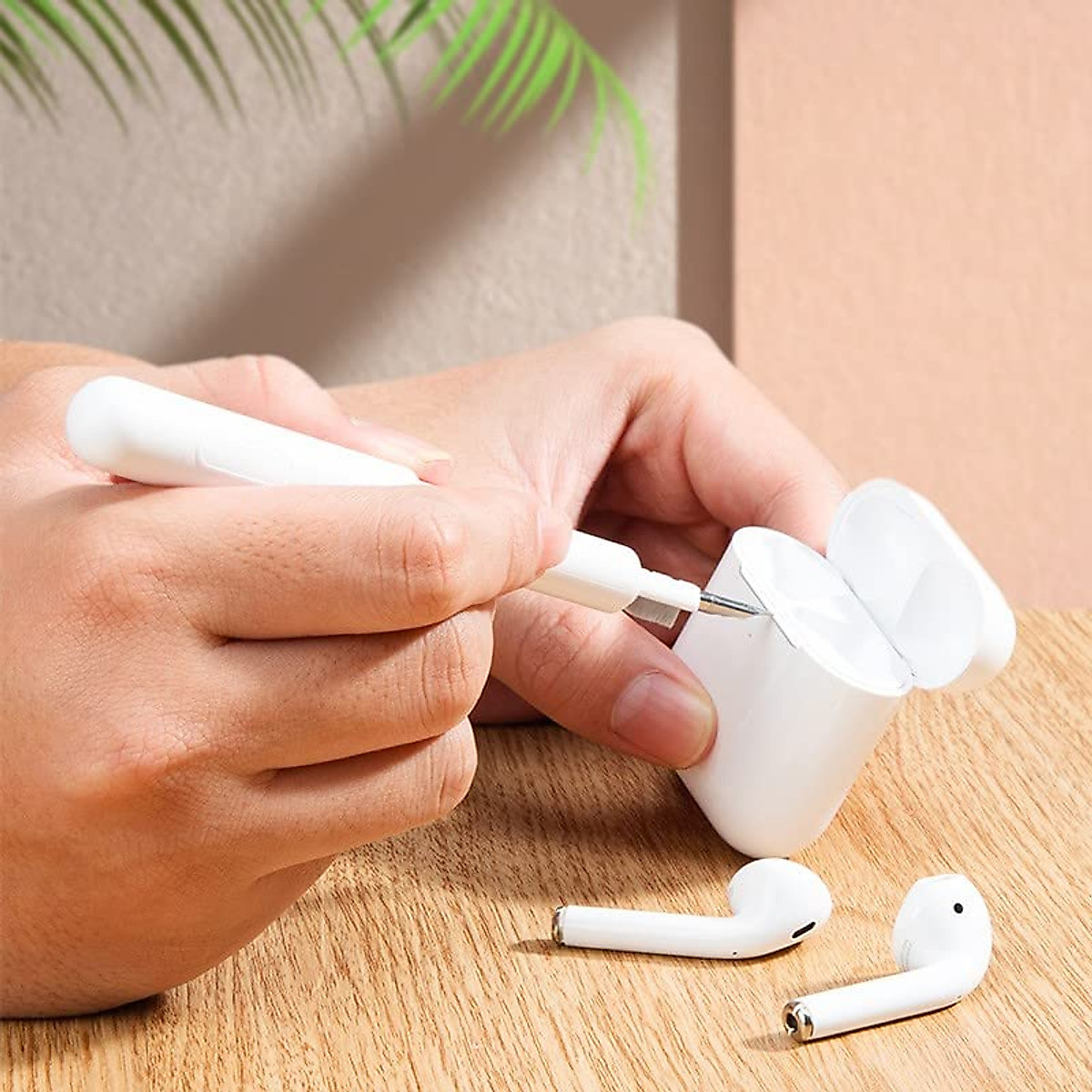 (2 Pack) FWY Earbuds Cleaning Kit, 4 in 1 Wireless Headphones Cleaning Tool Pen Multi-Function Cleaner Kit with Soft Brush for Earphones, Charging Box Accessories, Phone, Camera