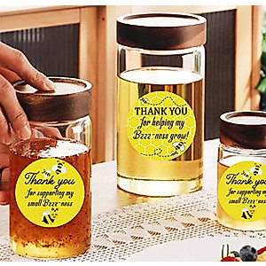 Honey Beee Christmas Thank You for Supporting My Small Business Bzzz-Ness Stickers Roll 1.5" Christmas Thank You Labels for Online Retailers Boutiques Shops Bags, Boxes 500 Pcs