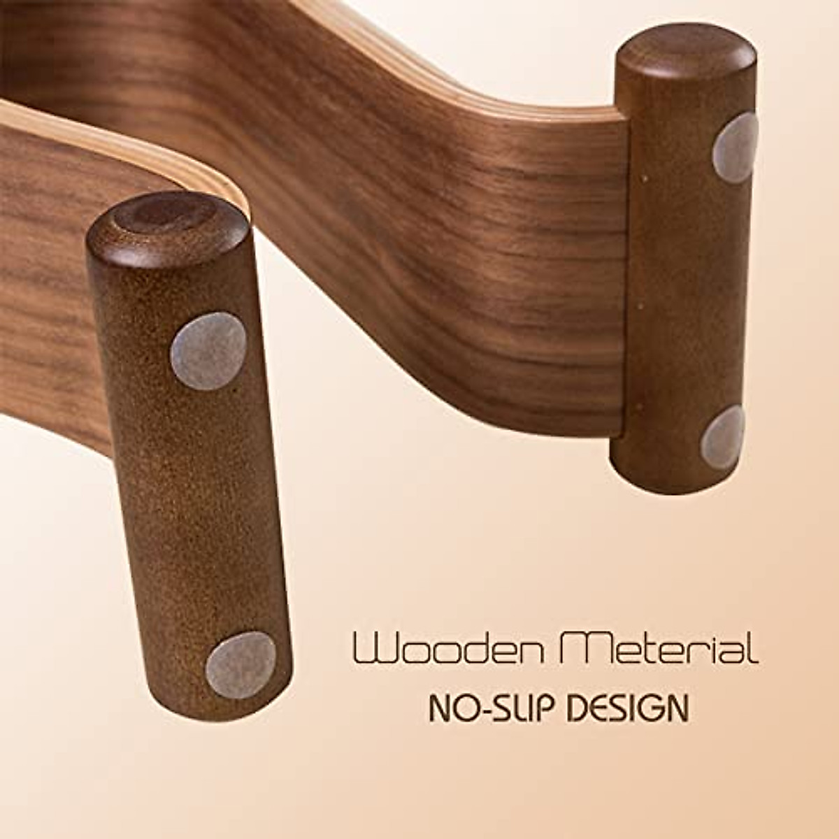 SAMDI Wood Headphone Stand, Headphones Hanger Holder Mount Omega Compatible for Sony, Bose, Shure, Jabra, JBL, AKG Gaming Headphones Display et. (Walnut)