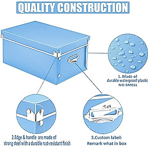 XUCHUN Foldable Storage Box with Lids，3 in 1 Set, Multiple Size Plastic Box for Clothes, Toys, Cosmetic, Books