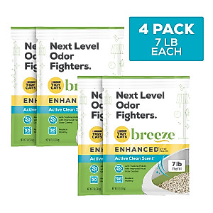 Purina Tidy Cats Scented Litter Pellets, Breeze Enhanced Refill Litter Pellets in Recyclable Box - (Pack of 4) 7 lb. Bags