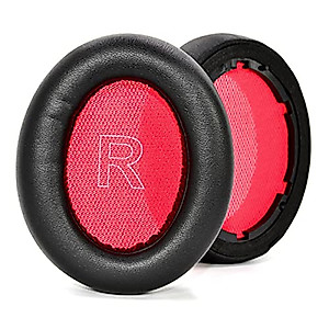 Replacement Earpads Cushions for Anker Soundcore Life Q10/Q10 BT Headphones,Protein Skin Memory Foam Soundcore Life Q10 Earpads Cushions(Black Red)