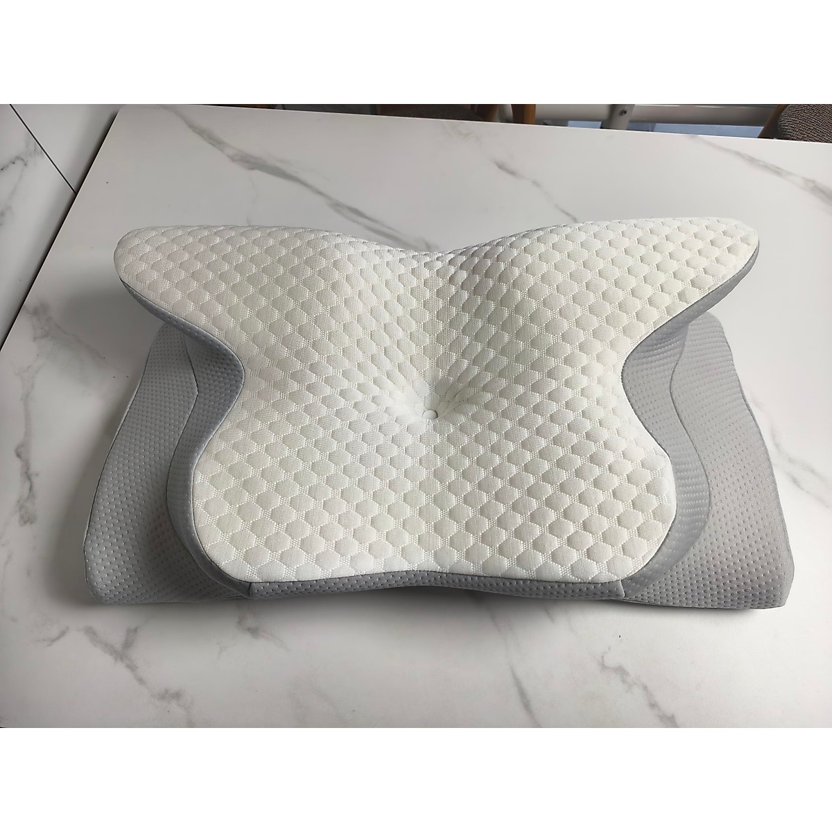 Teemour Neck Support Pillow for Side Back Stomach Sleepers Cooling Pillow with Pillowcase