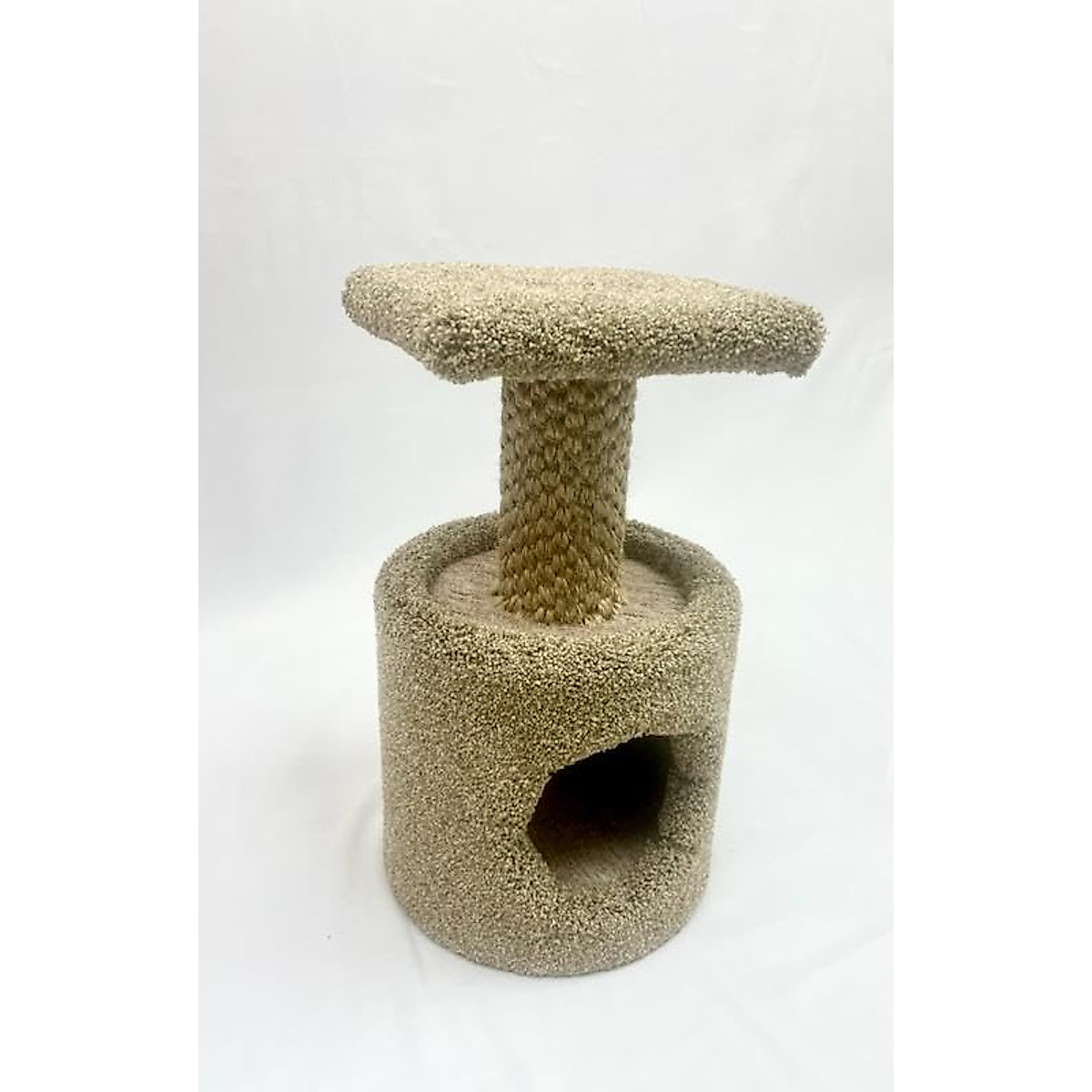 GIA Furniture Series 2-in-1 Cat Scratching Post with Perch & Hideaway - Carpeted Cat Tower with Sisal Rope for Scratching, Climbing, and Lounging - Ideal for Small & Medium Cats