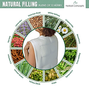 Herbal Concepts Aromatherapy Vest Shaped Microwaveable Wrap Made of Organic Flaxseed, Peppermint, & Lemon Grass for Back | Back Pack Relieves Stress & Pain | Available in Lavender