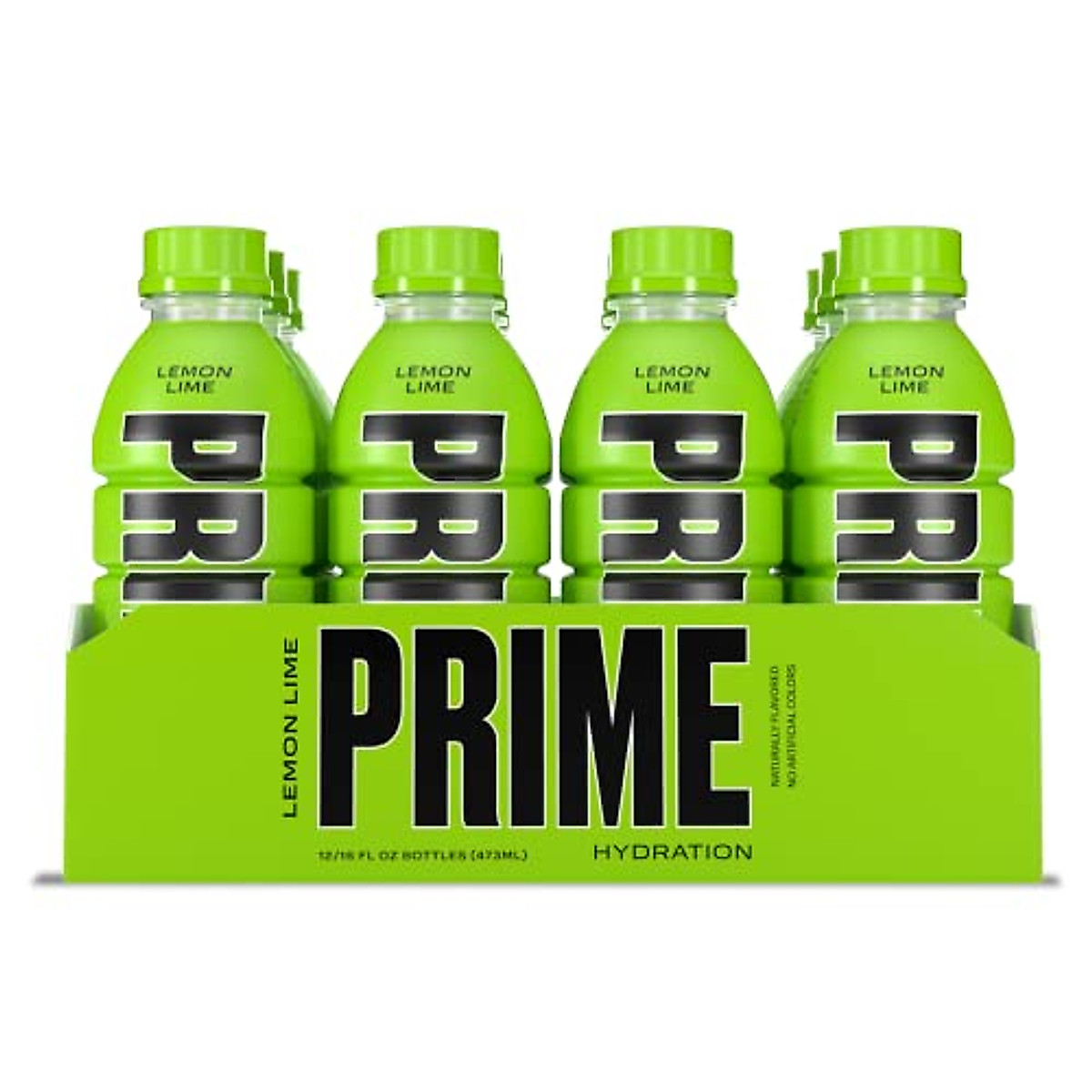 Prime Hydration Drink Sports Beverage"LEMON LIME," Naturally Flavored, 10% Coconut Water, 250mg BCAAs, B Vitamins, Antioxidants, 835mg Electrolytes, 20 Calories per 16.9 Fl Oz Bottle (Pack of 12)