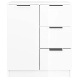 vidaXL Sideboard High Gloss White 23.6"x11.8"x27.6" Engineered Wood