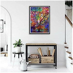 Cross Stitch Kits for Adults - Stamped Cross Stitch Kits,DIY Painted tree Needlepoint Kits for Adults Beginners Counted Embroidery Kits Cross Stitch Supplies Patterns Crafts Decor(11.8X15.7inch)