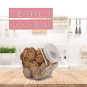 2 Gallon Hexagon Canister Container Jar Bucket With Lid, Large Clear Penny Jar Container For Cookies, Snacks, Dog Treats, Craft and Sewing Supplies, Ribbon, Laundry Pod