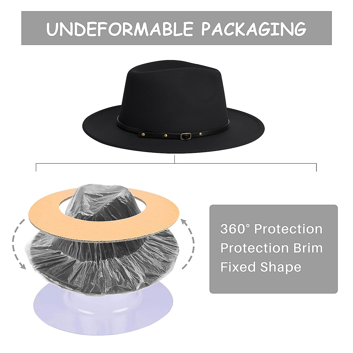 Wide Brim Fedora Hats for Women Dress Hats for Men Two Tone Felt Panama Hat