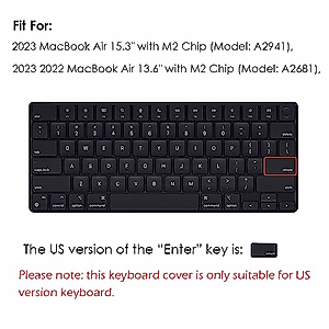 Arisase Ultra Thin TPU Keyboard Cover Skin for Newest MacBook Air 15.3" with M2 Chip 2023-Released (Model: A2941) Soft Laptop Protective Accessories US Layout (Clear)