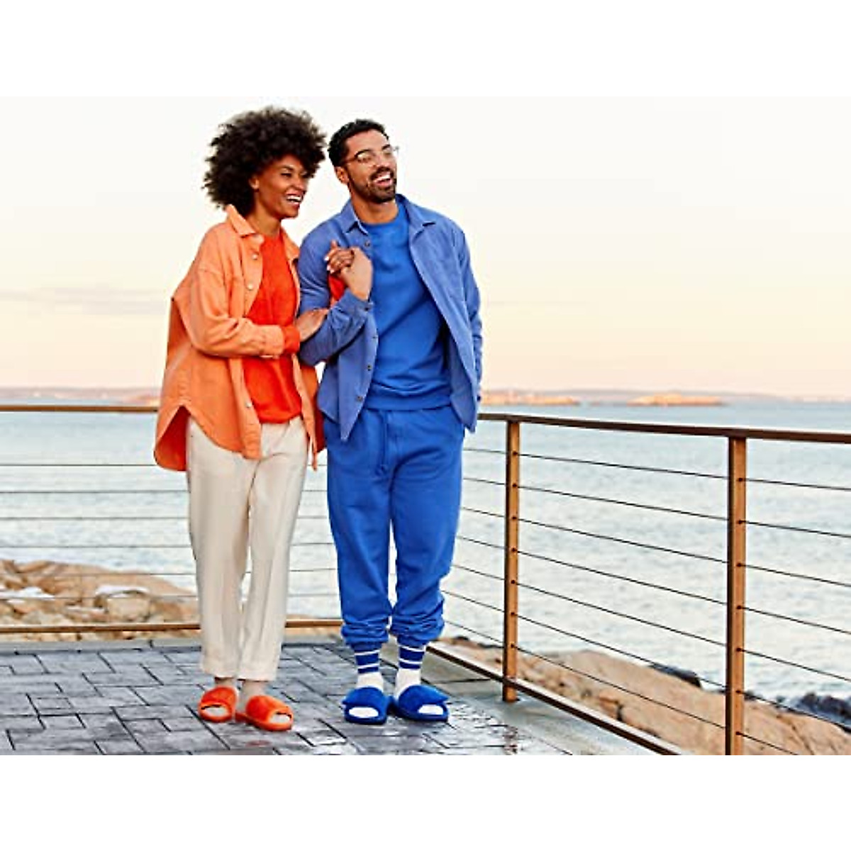 Dearfoams Men's Adjustable Indoor/Outdoor Memory Foam Machine Washable Summer Slide Slipper, Mandarin, 9-10