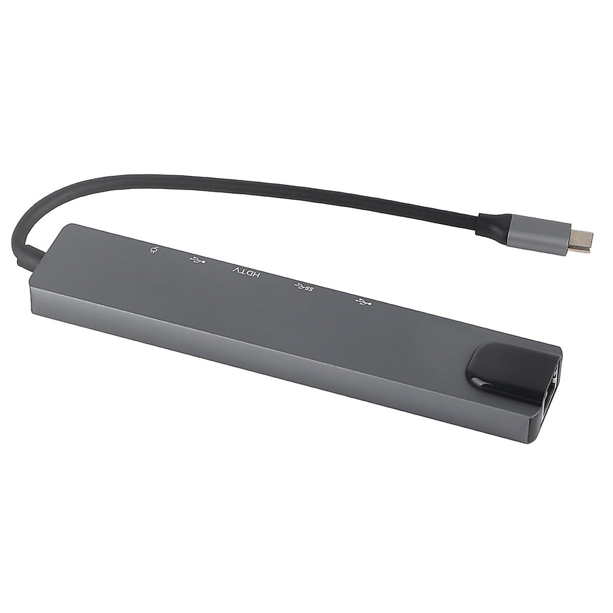 USB C Hub, 8 in 1 Laptop Docking Station, Aluminum USB C Multiport Adapter with , USB3.0, RJ45, USB C Female Port, USB C Male Port, TF Card Reader