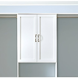 ClosetMaid SuiteSymphony Wood Closet Set, Add On Accessory Shaker Style, For Storage, Clothes, Units, Pure White/Satin Nickel, 25" Door Pair