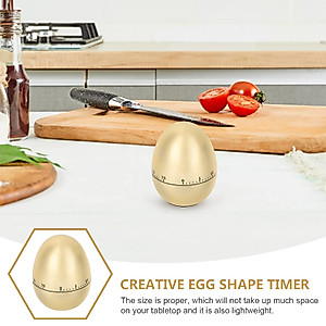GANAZONO Egg Timer Wind up Timer Kitchen Timer Creative Cooking Timer Reminder Timer Cute Mechanical Timer Rotating Alarm Clock with 60 Minutes for Baking Learning Study Gold