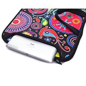 11-Inch to 12-Inch Neoprene Laptop Sleeve Case Bag with shoulder strap For 11", 11.6", 12" Ultrabook/Acer/Asus/Dell/HP/Toshiba/Lenovo/Chromebook (Colorful)