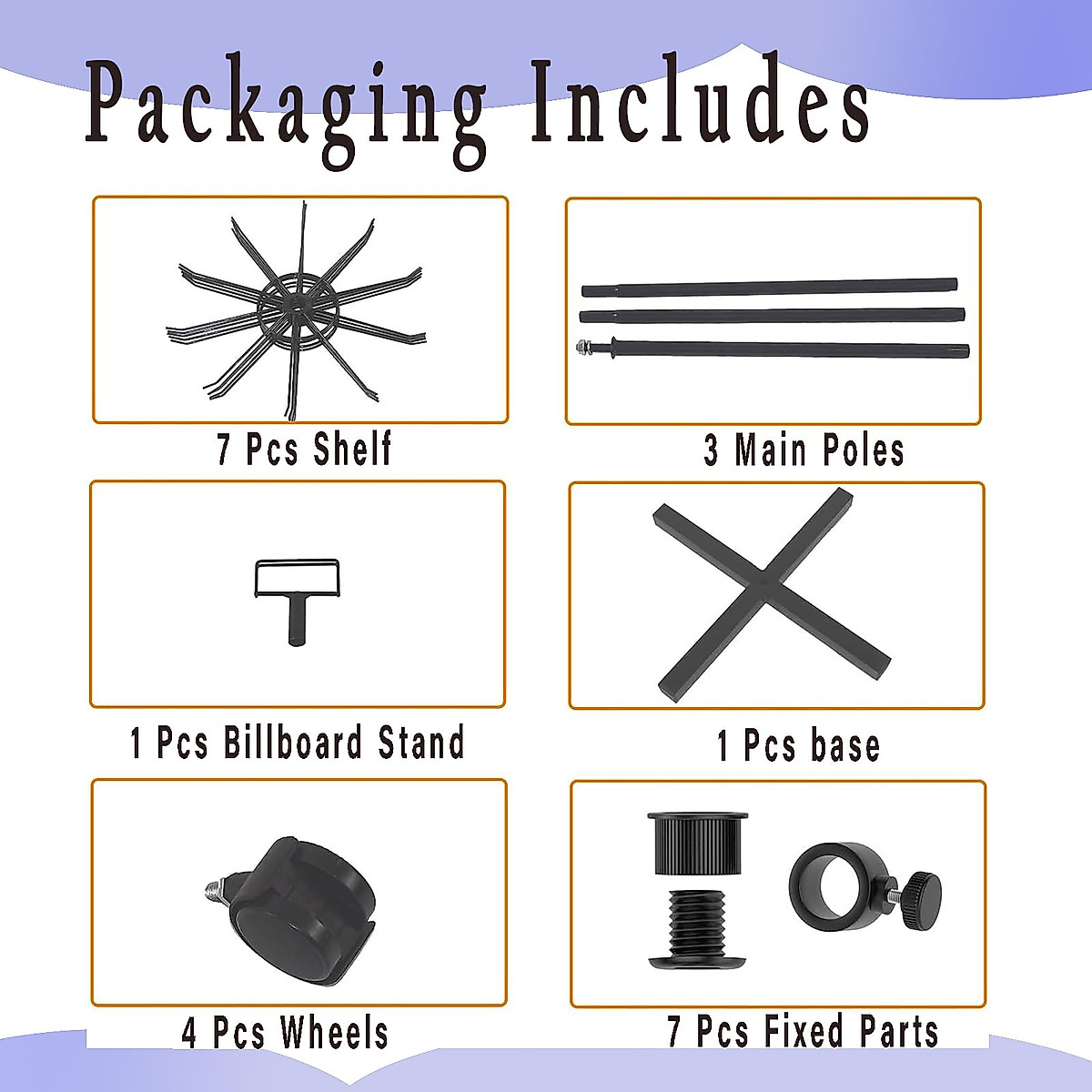 HomeToDou Upgraded Retail Display Rack with Card Clip,7 Tier Craft Show Racks,Store Display Shelves,Adjustable Rotating Stand,Jewelry Keychain Socking Hats,Movable Shop Spinner for Toys Show(Black)