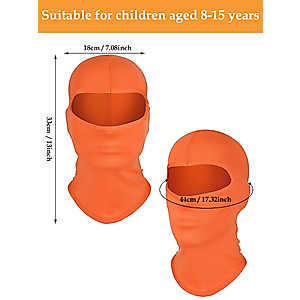 6 Pieces Ski Mask Kids Balaclava Winter Windproof Face Covering Breathable Neck Gaiter for Winter Outdoor Activities (White, Sky Blue, Orange, Dark Blue, Purple, Black, Large)