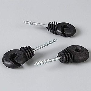 Sedmoon 100Pcs Electric Fence Insulator Screw-in Insulator Fence Ring Post Wood Post Insulator with Insulator Socket Tool (100)