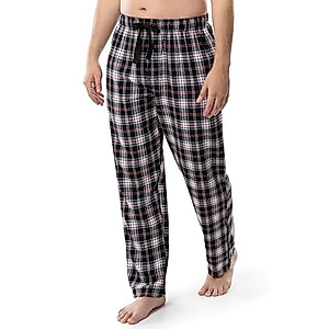 Fruit of the Loom Men's Yarn-dye Woven Flannel Pajama Pant, Black Plaid, X-Large