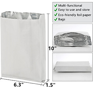 DEAYOU 150 Pack Foil Hamburger Wrappers, 4 LB Aluminum Foil Sandwich Wrap Sleeves, Grease Resistance Paper Foil Hot Dog Bags for Fast Food, Food Truck, Serving, BBQ, 6.3" x 1.5" x 10"