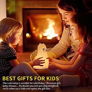 Alpaca Night Light for Kids Desk Lamp, LED Toddler Light Up Bed Room Bedside Dimmable Nursery Night Lamp for Breastfeeding, Rechargeable Baby Light Soft Eye Caring for Teen Girl Boy Baby Shower Gifts