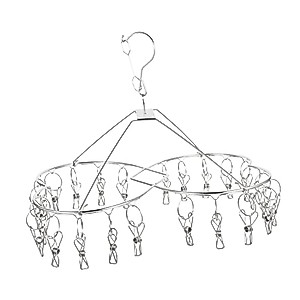 CAXUSD 1pc Drying Rack Metal Clothes Hanger Foldable Laundry Rack Stainless Steel Clips Clothes Drying Hanger Sock Hangers with Clips Drying Clip Hanger Balcony Drying Rack Socks Clips